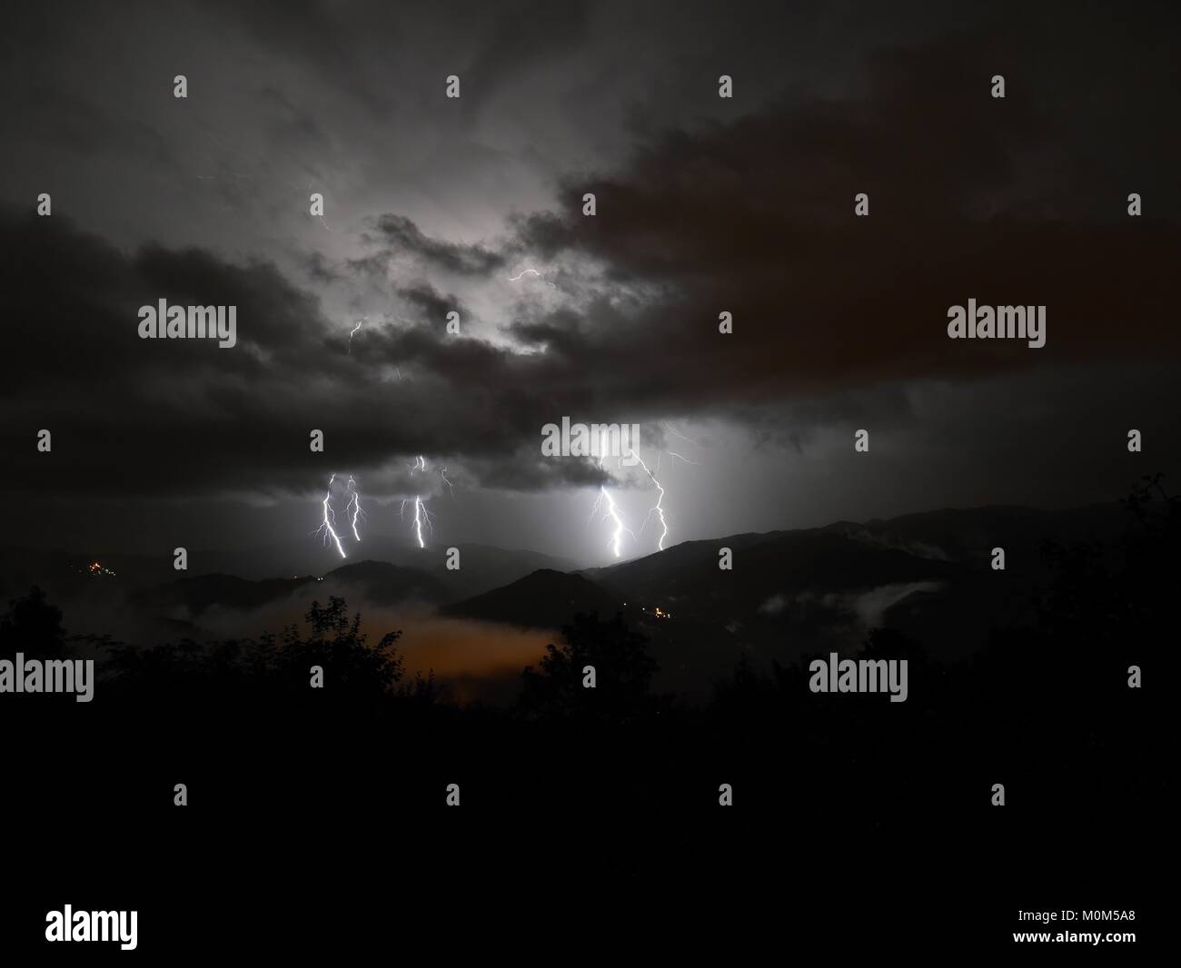 Lightning Storm near Bagni di Lucca, Tuscany. Italy Stock Photo - Alamy