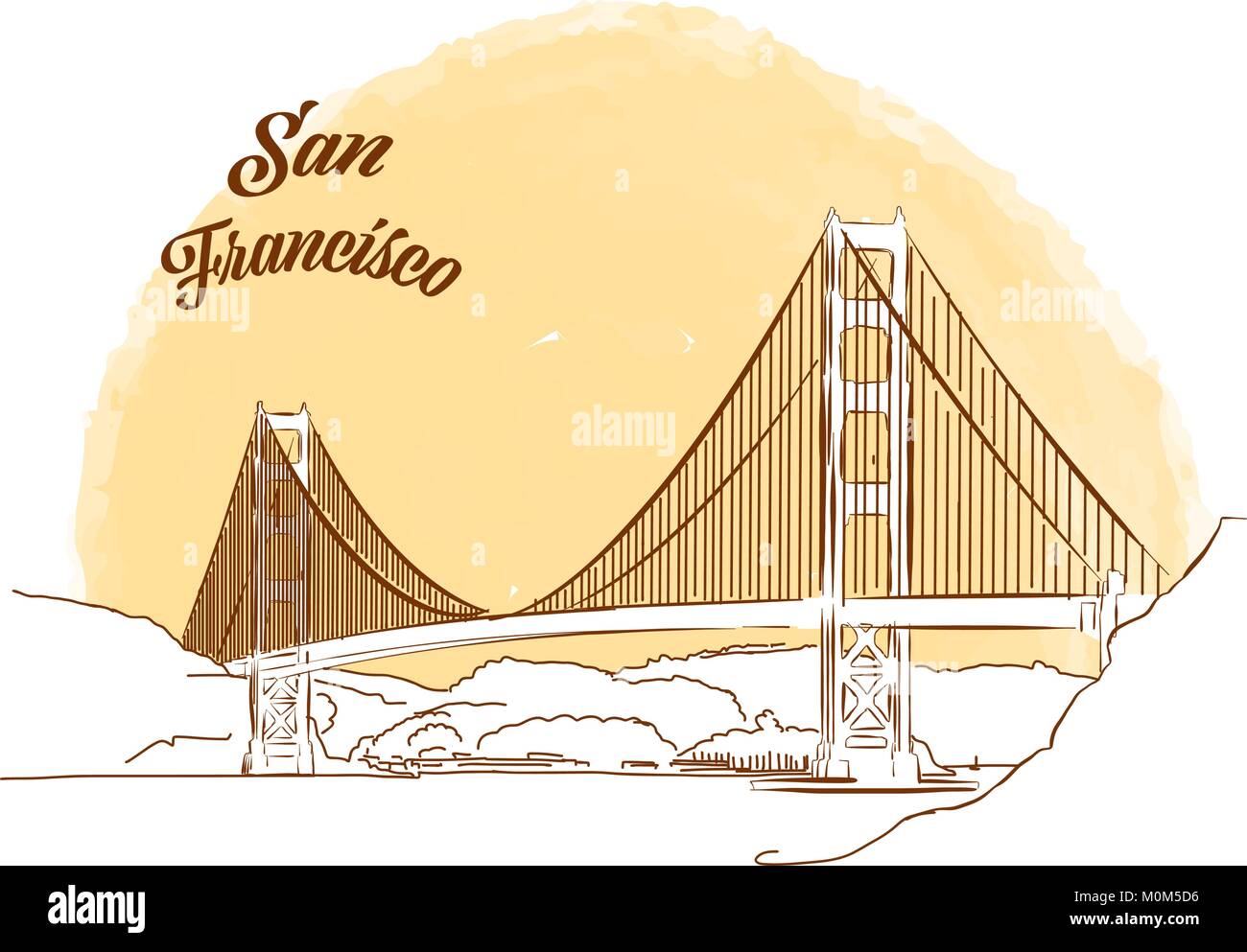 Golden Gate Bridge Line Drawing