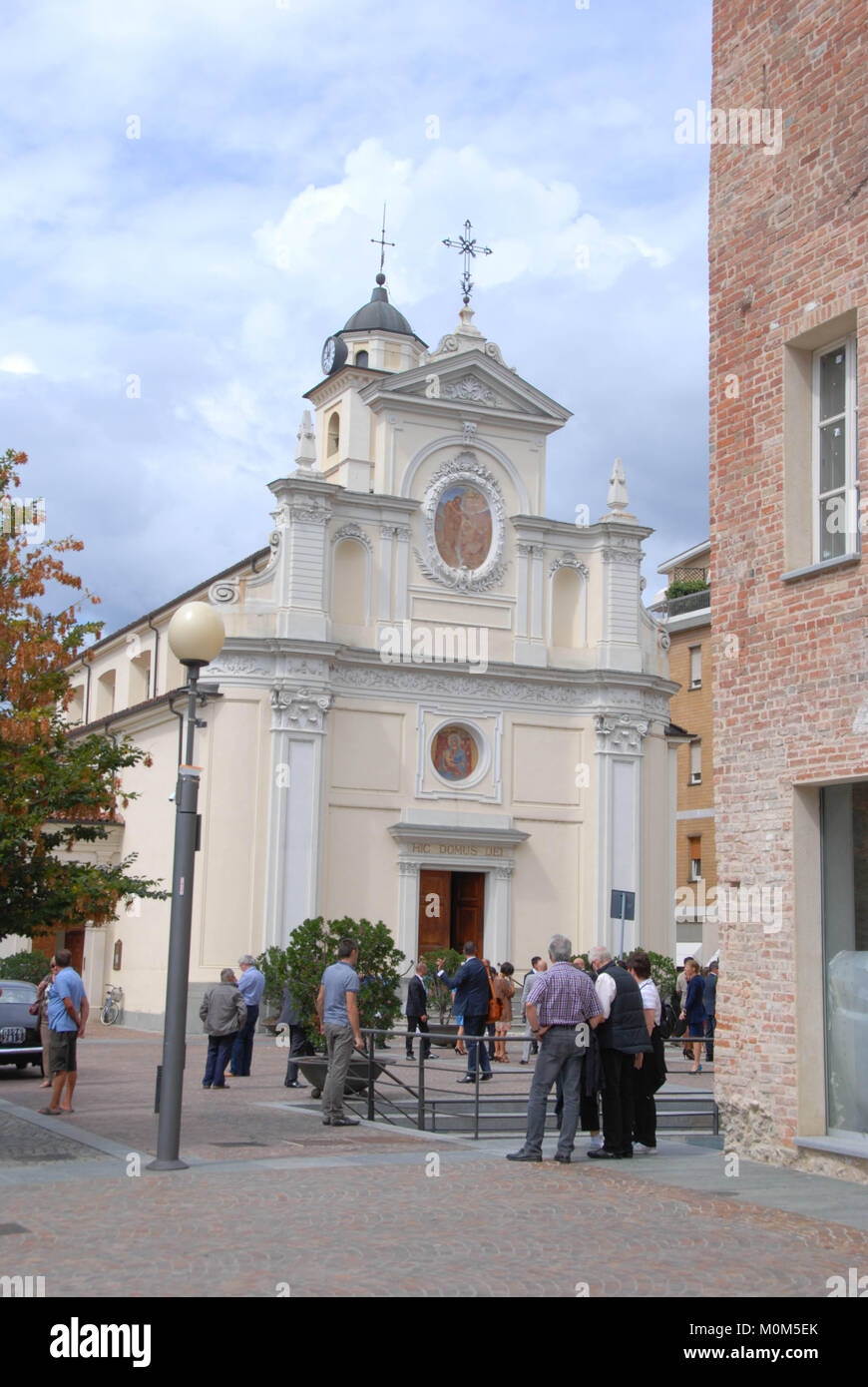 Church in Elvio Pertinace Square, Alba - Piedmont - Italy Stock Photo ...