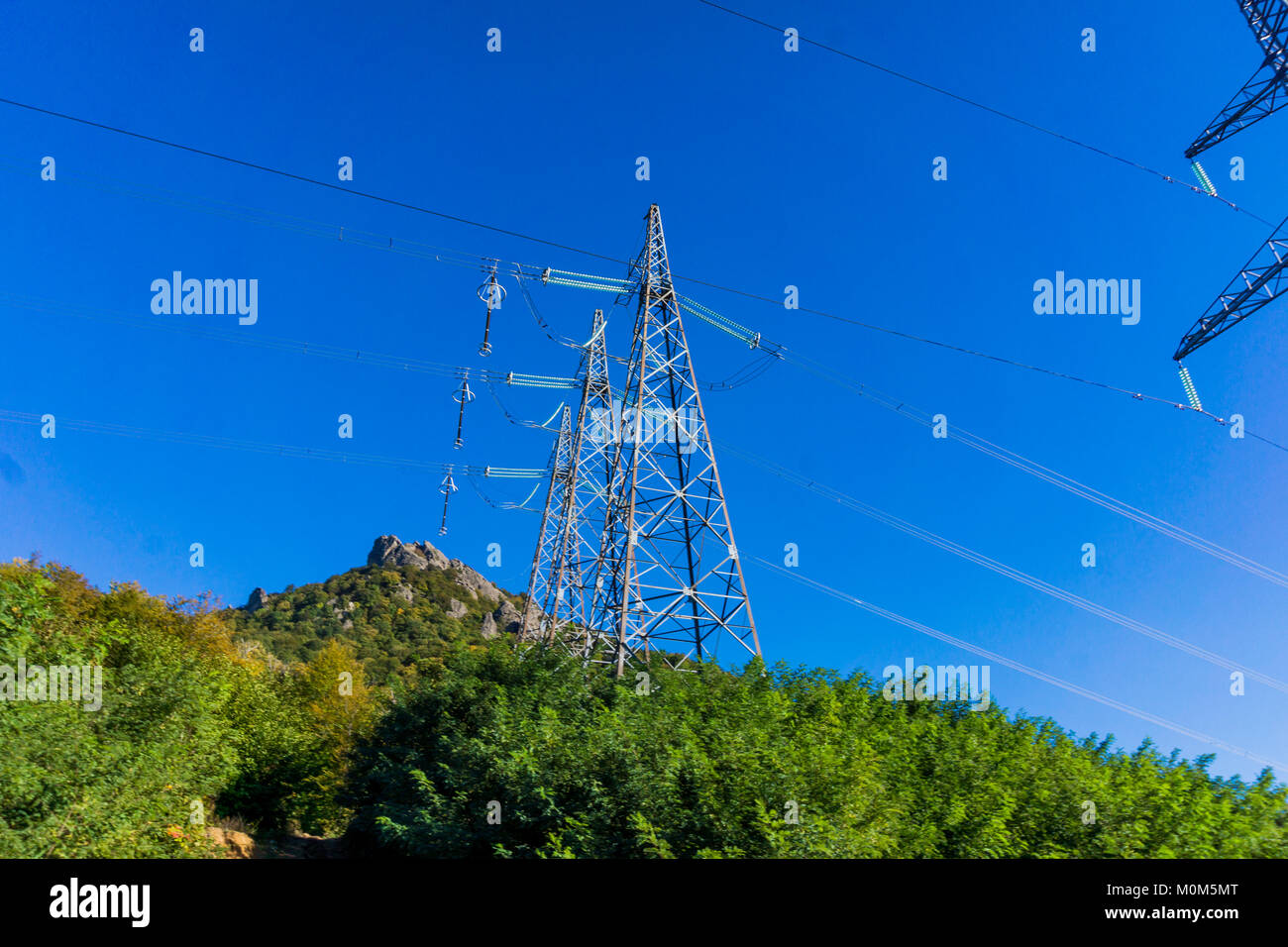 electricity transmission pylon. Power Tower Stock Photo - Alamy