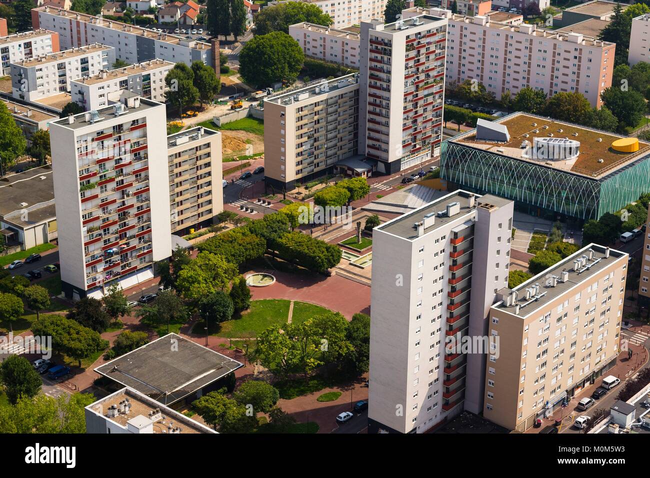 France,Val de Marne,Creteil,Abbaye plaza by architect Gustave Stoskopf ...