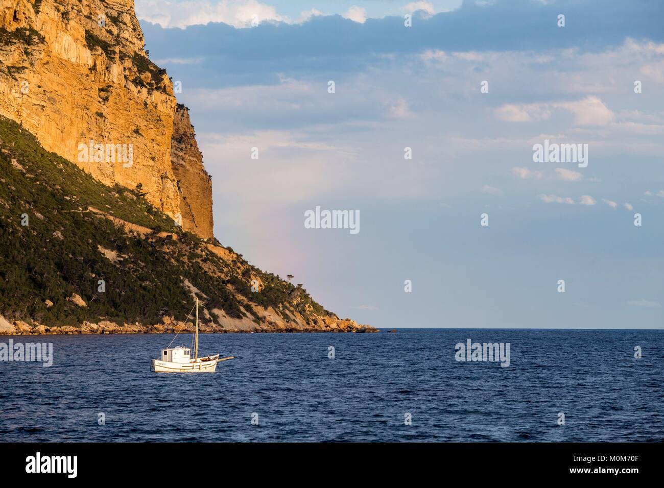 France,Bouches du Rhone,National park of Calanques,Cassis,cliffs of the ...
