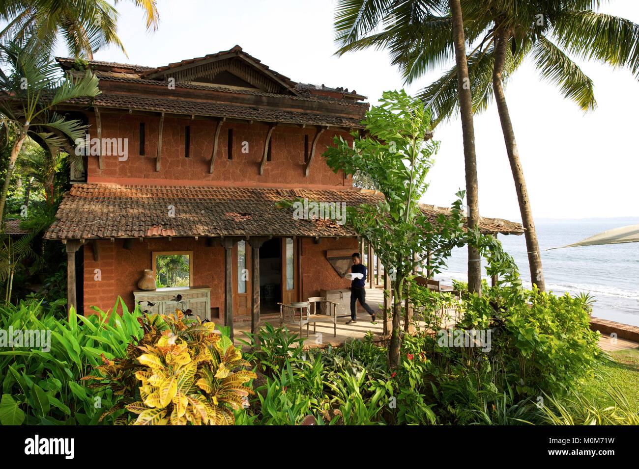 India,Goa,Coco beach,tile building of the luxury hotel Ahilya by the ...
