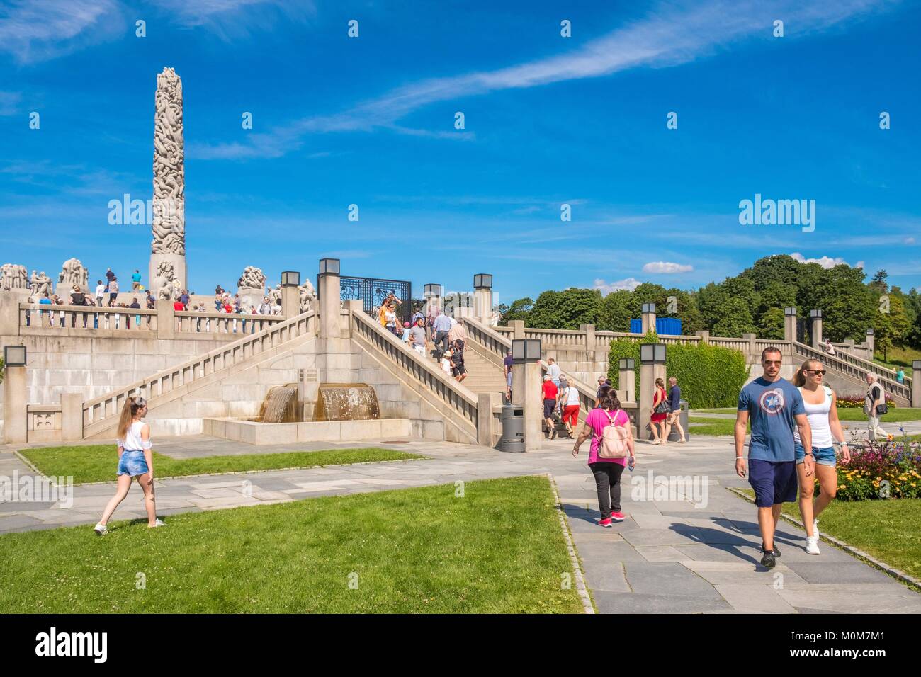 Norway,Oslo,statue park Frogner Park (Frognerpark),which gathers 214 ...