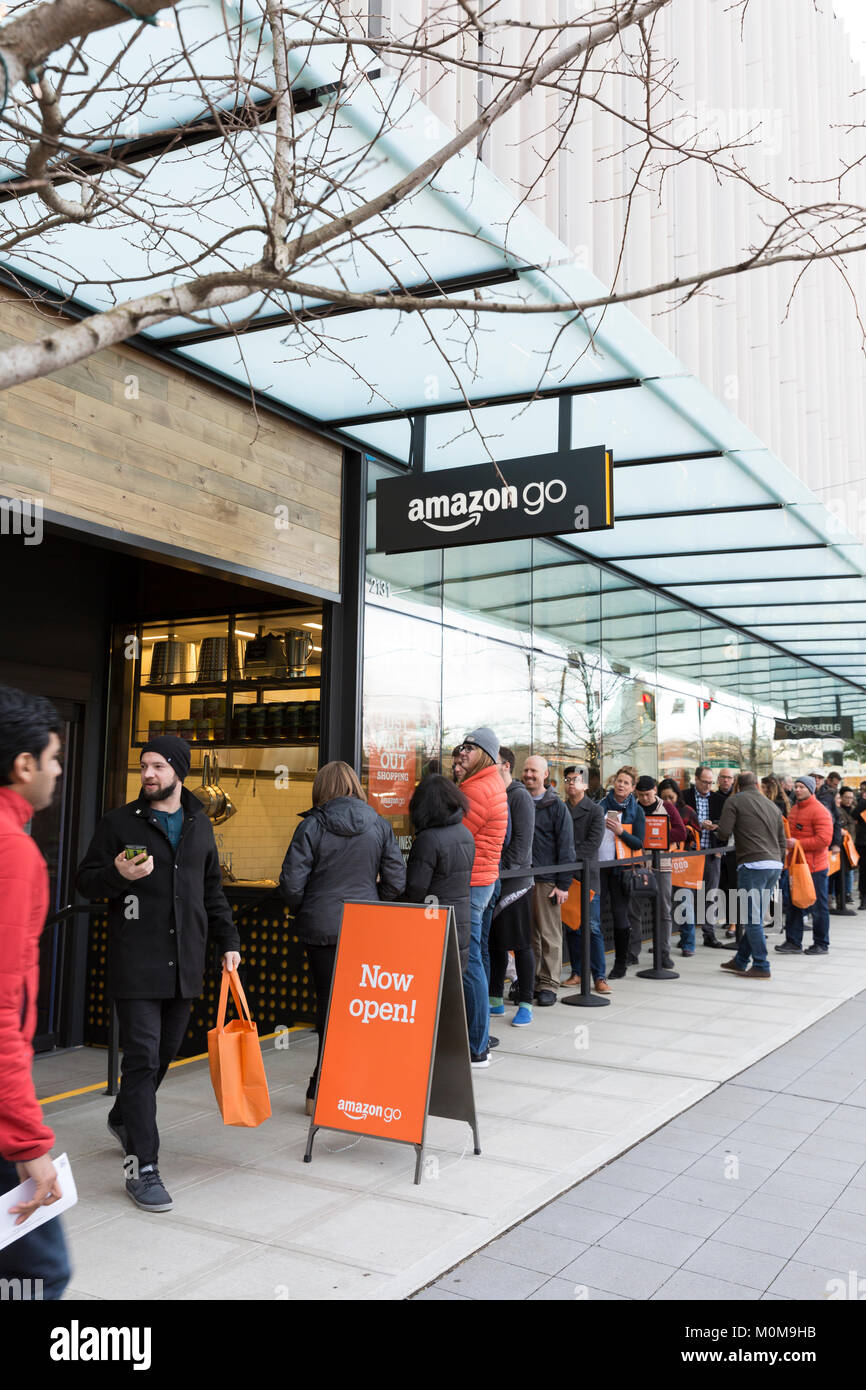 Seattle, United States. 22nd Jan, 2018. Amazon Go, Amazon's high-tech ...
