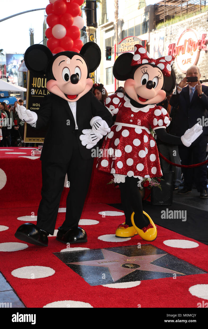 Hollywood, Ca. 22nd Jan, 2018. Mickey Mouse, Minnie Mouse, At Minnie ...