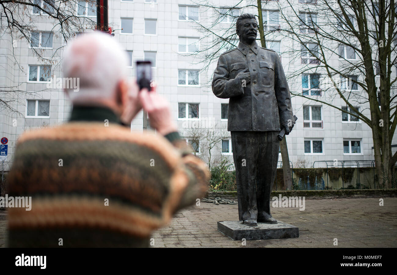 A huge Stalin statue is set up on the occasion of an exhibition of the ...