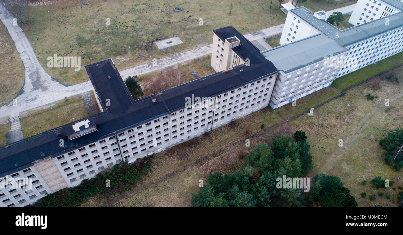 The empty building block 5 stands at the listed complex in Prora, a ...