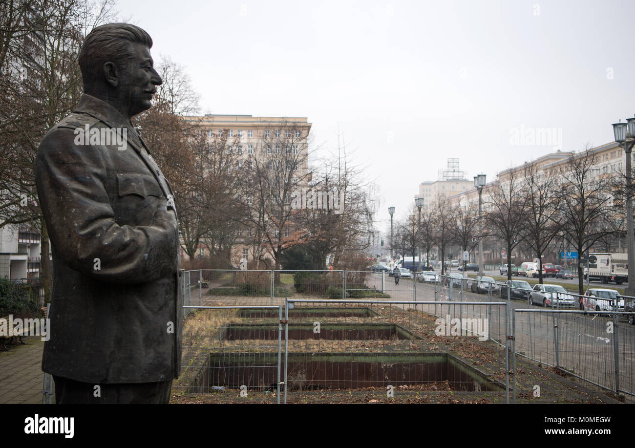 A huge Stalin statue is set up on the occasion of an exhibition of the ...