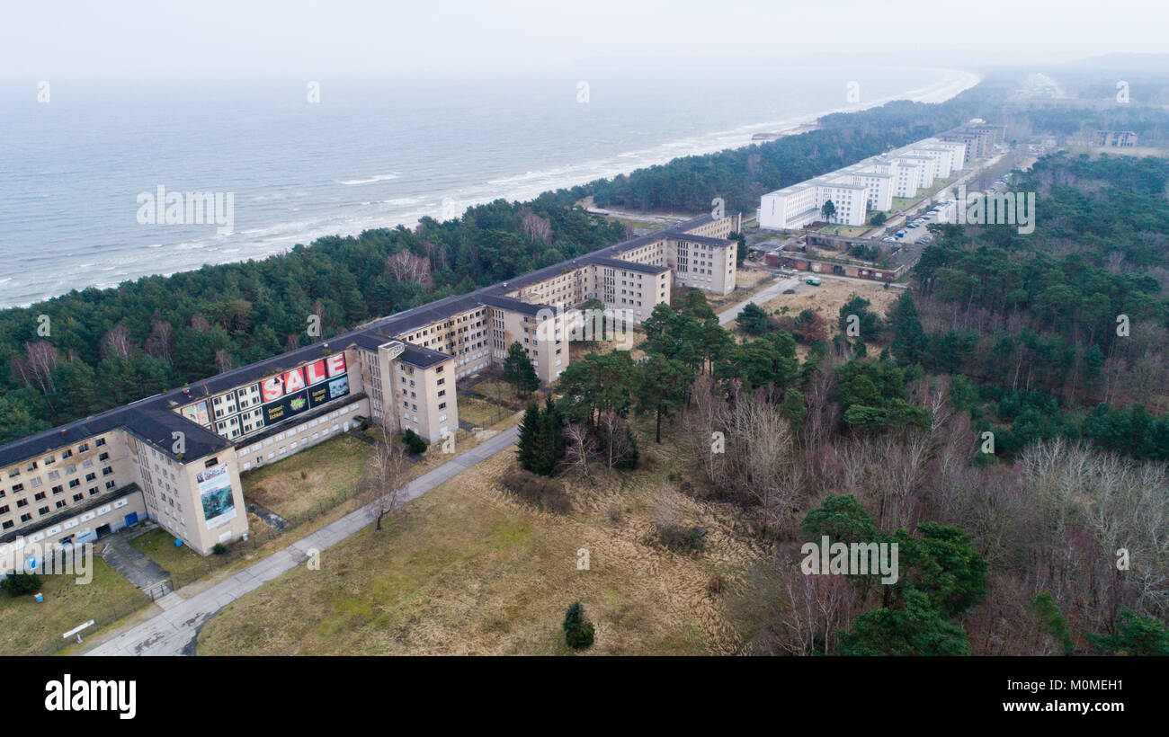 The empty building block 5 stands at the listed complex in Prora, a ...