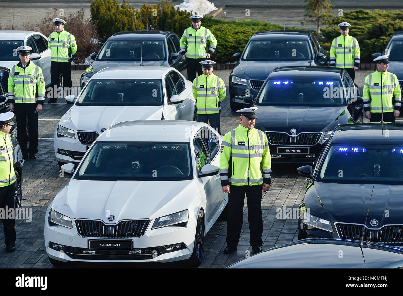 Mlada Boleslav, Czech Republic. 23rd Jan, 2018. Czech motorway police ...