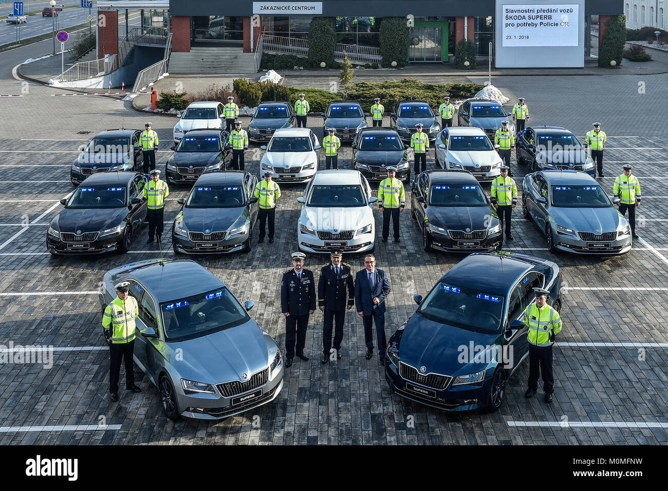 Mlada Boleslav, Czech Republic. 23rd Jan, 2018. Czech motorway police ...