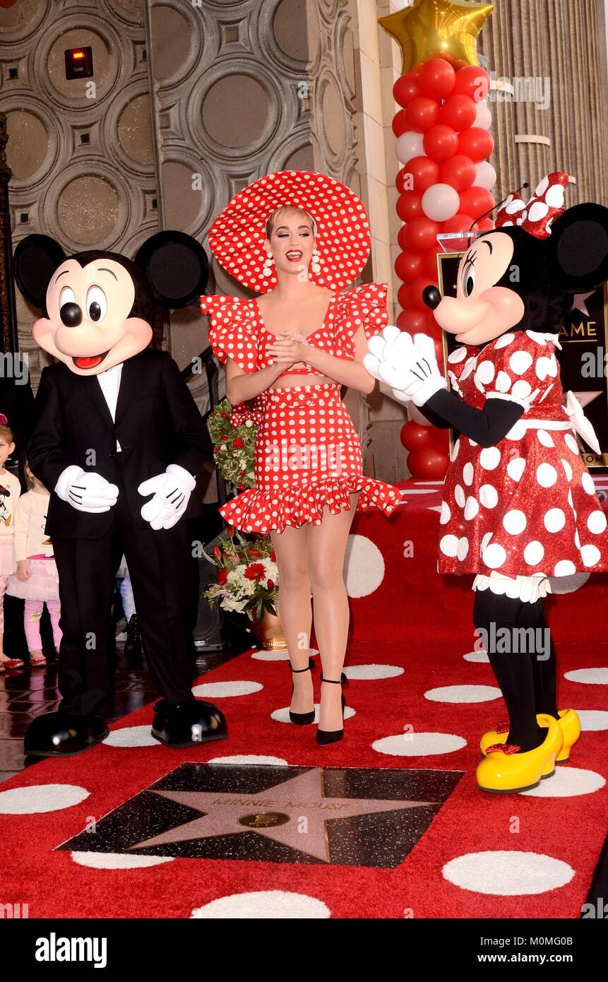 Los Angeles, CA, USA. 22nd Jan, 2018. Mickey Mouse, Katy Perry, Minnie ...