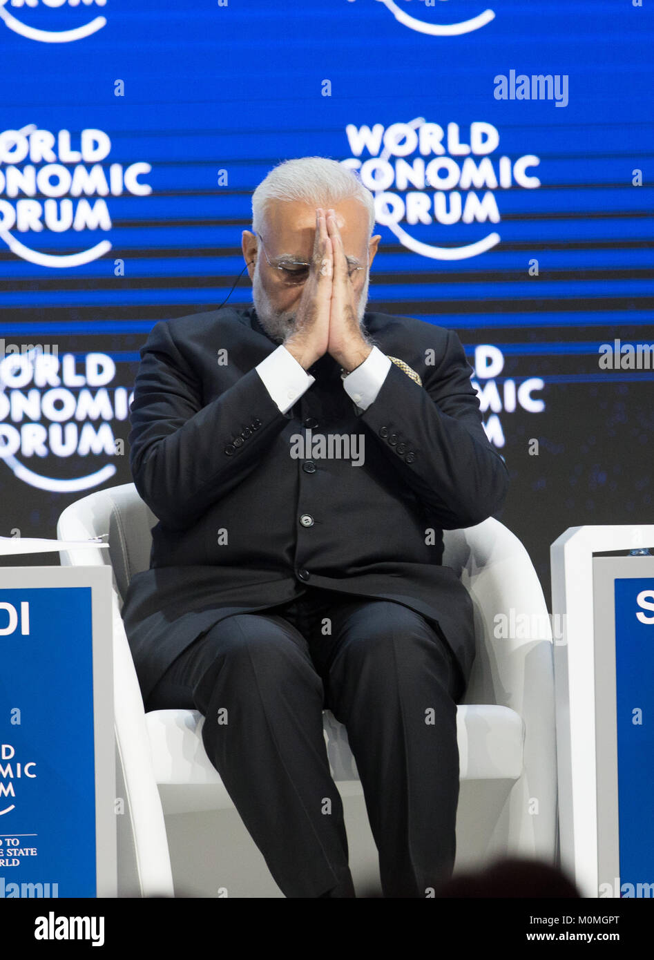 Davos, Switzerland. 23rd Jan, 2018. Indian Prime Minister Narendra Modi ...