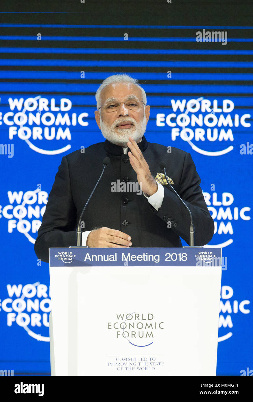 Davos, Switzerland. 23rd Jan, 2018. Indian Prime Minister Narendra Modi ...