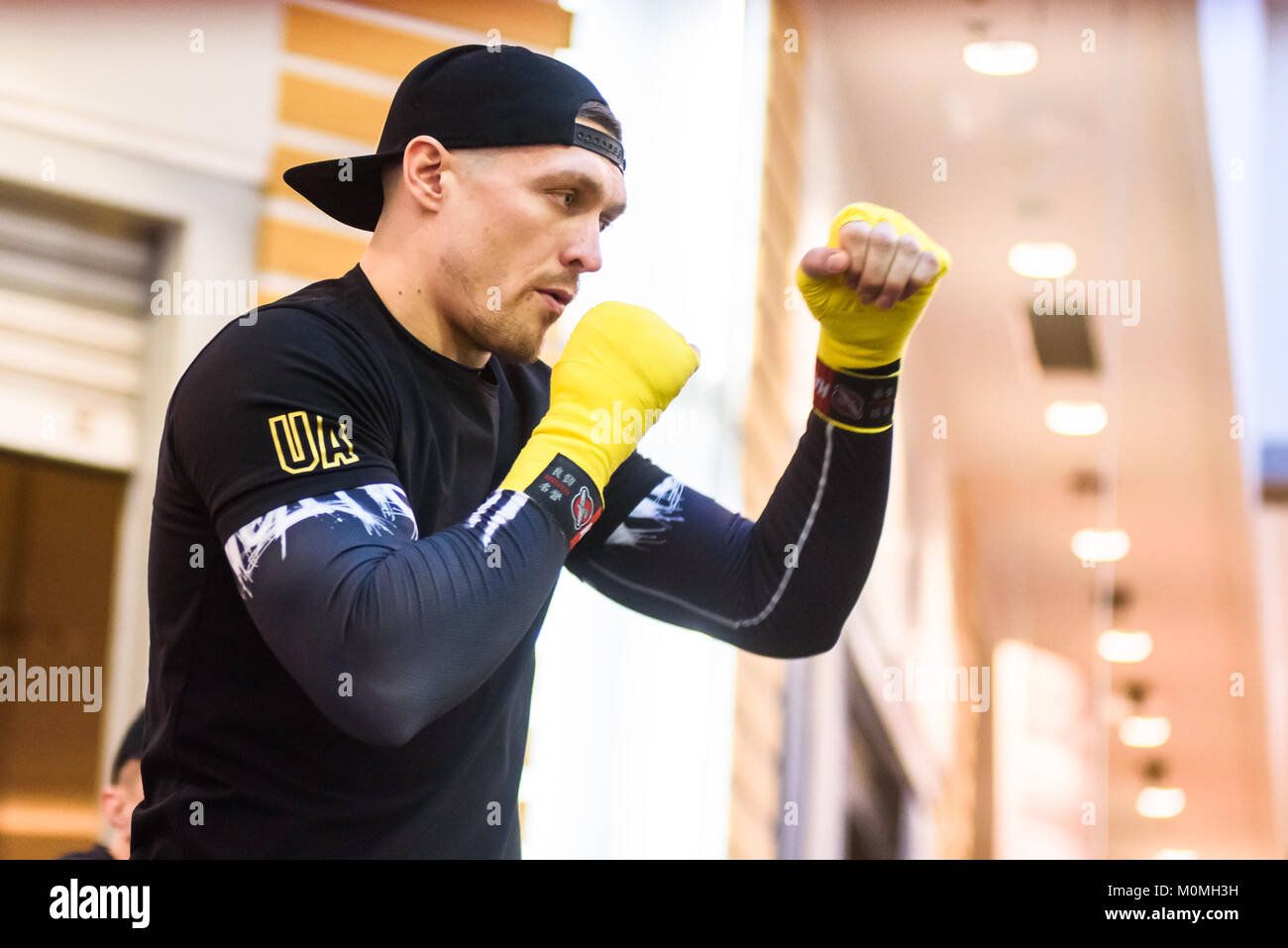 Riga, Latvia. 23rd Jan, 2018. Ukrainian boxer Oleksandr Usyk at Public ...