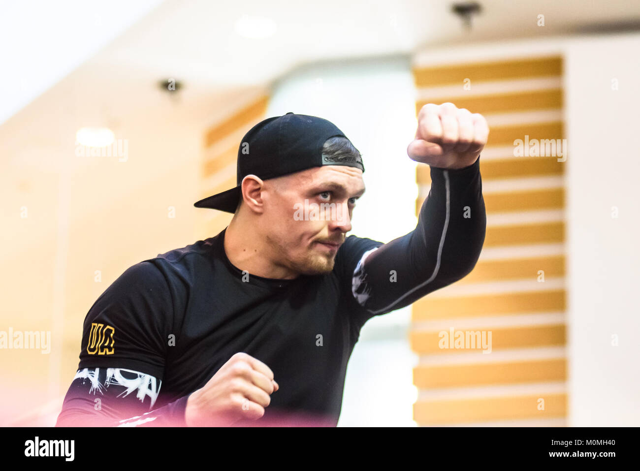 Riga, Latvia. 23rd Jan, 2018. Ukrainian boxer Oleksandr Usyk at Public ...