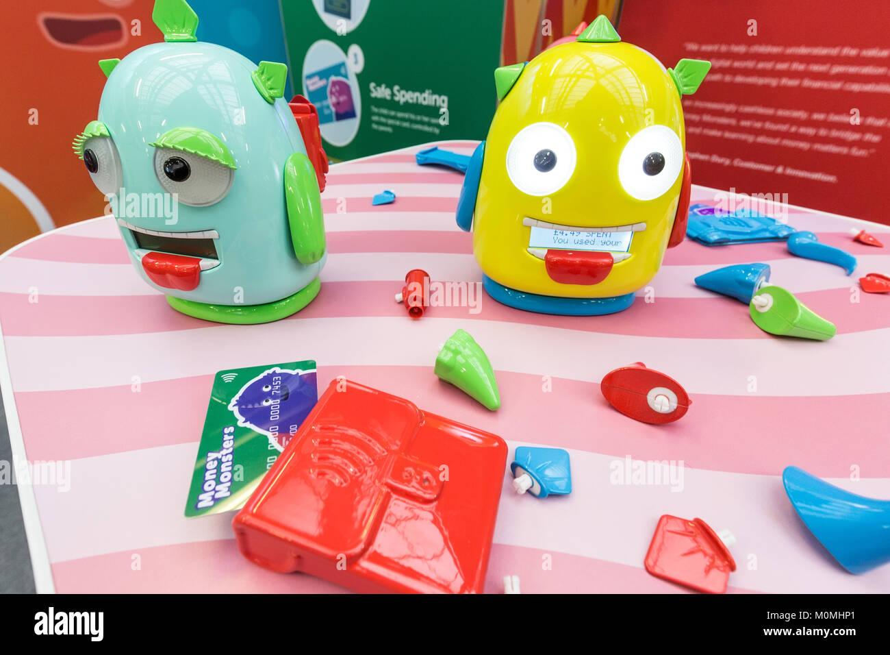 London, UK. 23rd Jan, 2018. Money Monsters toys, the digital piggy ...