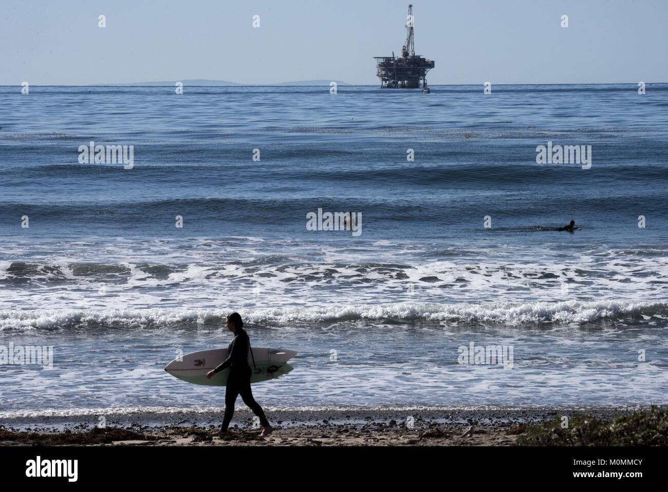 Isla Vista, California, USA. 23rd Jan, 2018. Platform Holly sits just 2 ...
