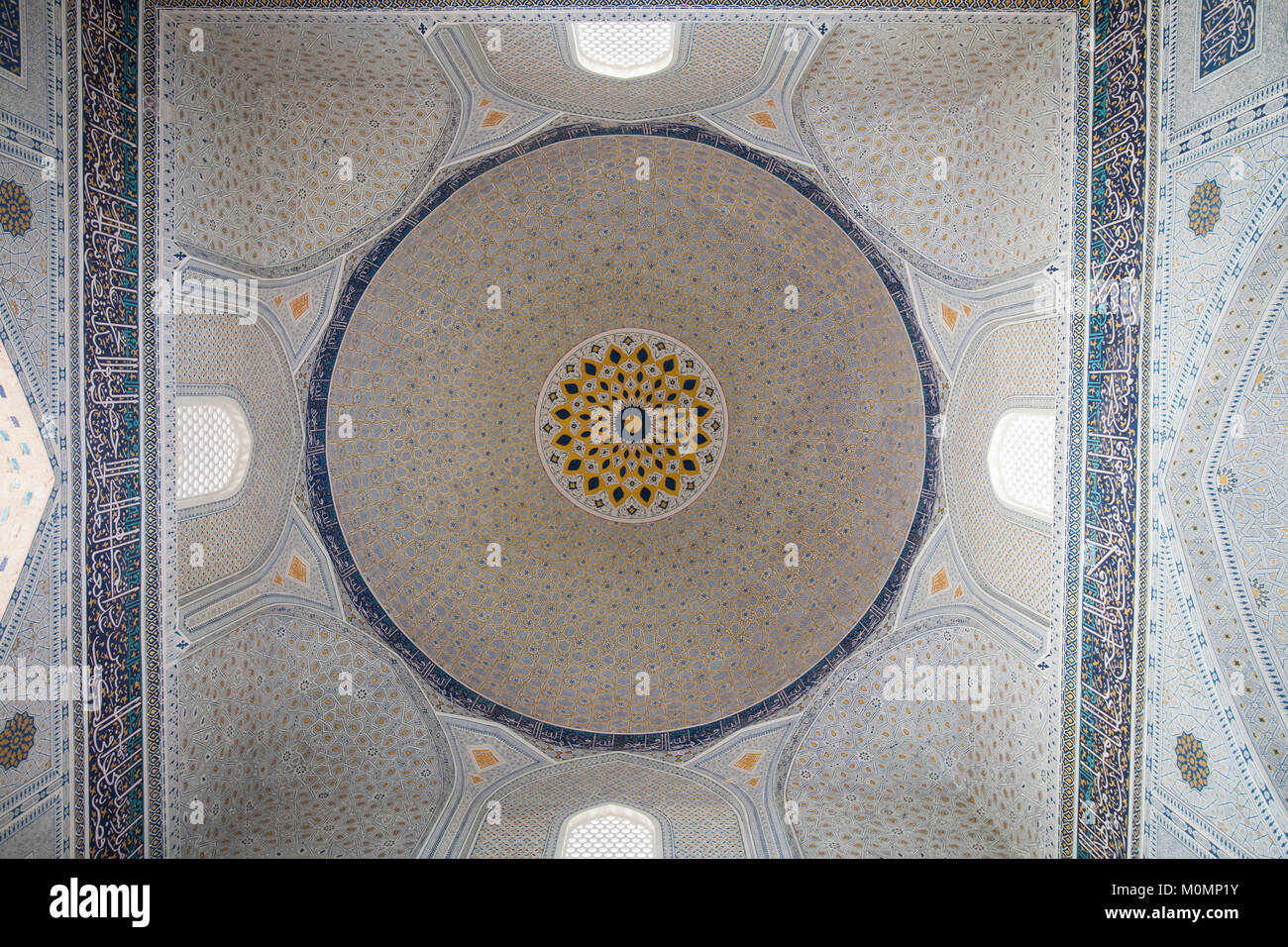Close up shot of some Arabic decorations on a ceiling Stock Photo - Alamy