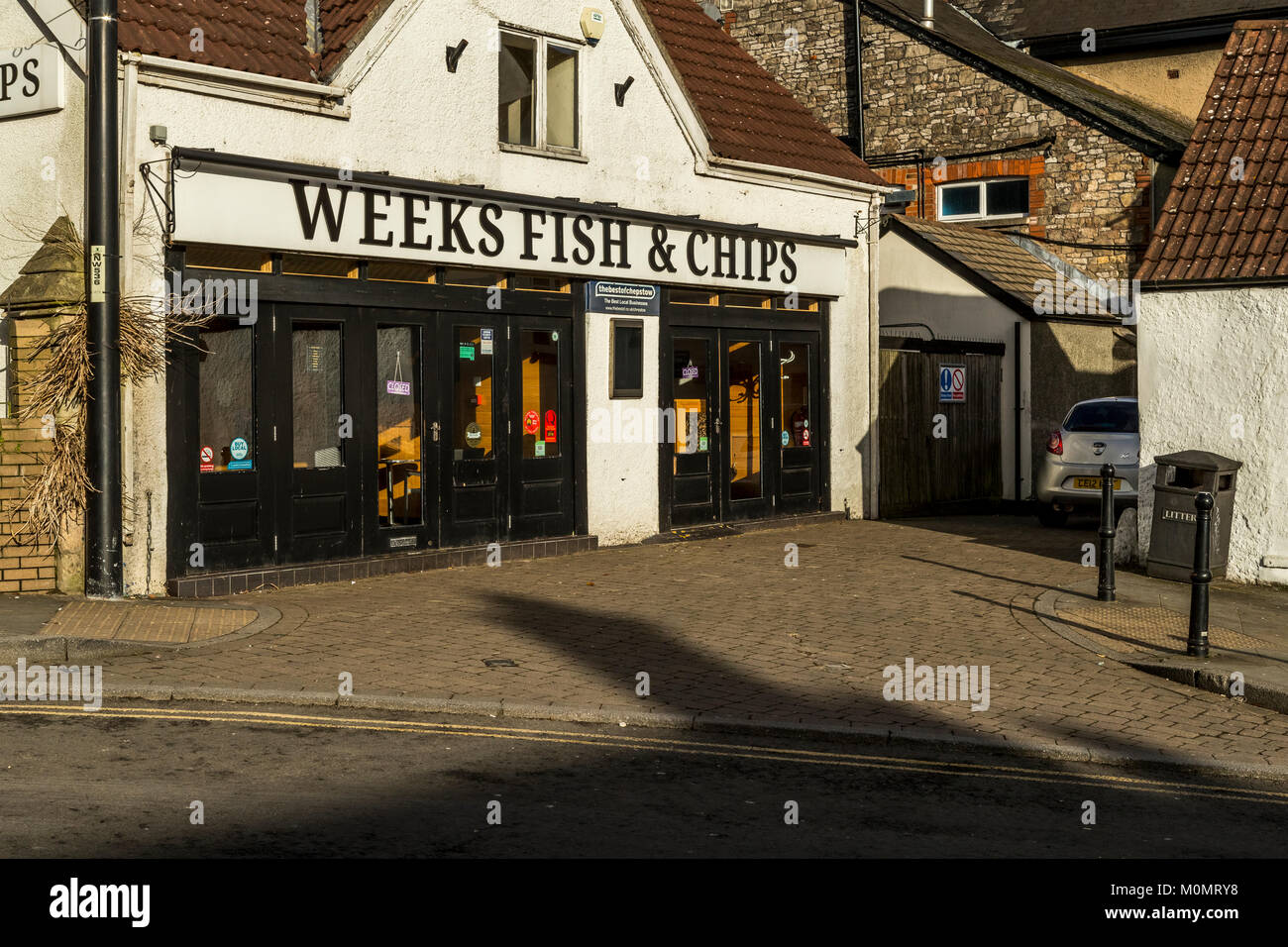 Weeks fish and chip shop, Thomas Street, Chepstow, Wales Stock Photo ...