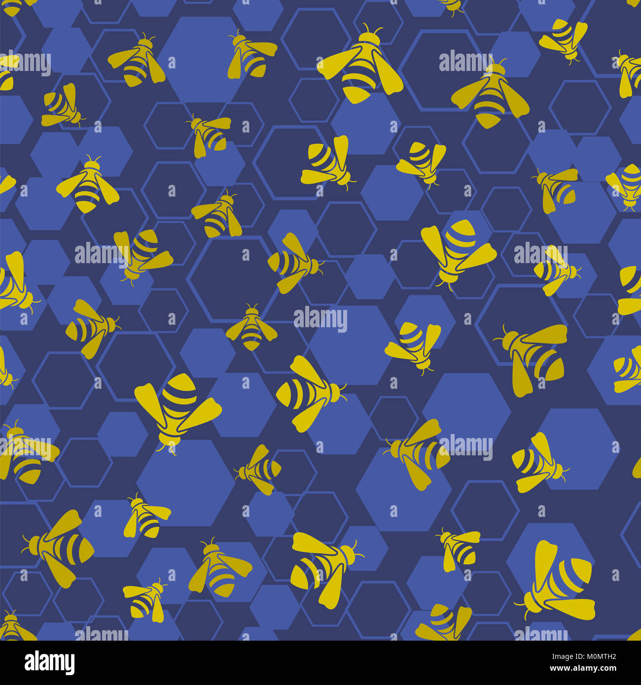 Bee Seamless Pattern Stock Photo - Alamy