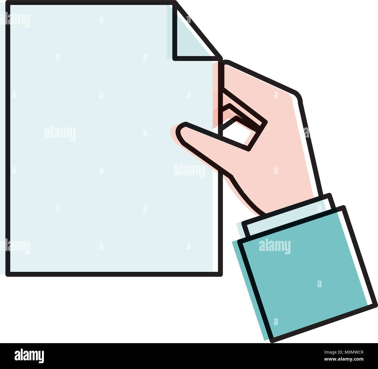 hands with paper document vector illustration design Stock Vector Image ...