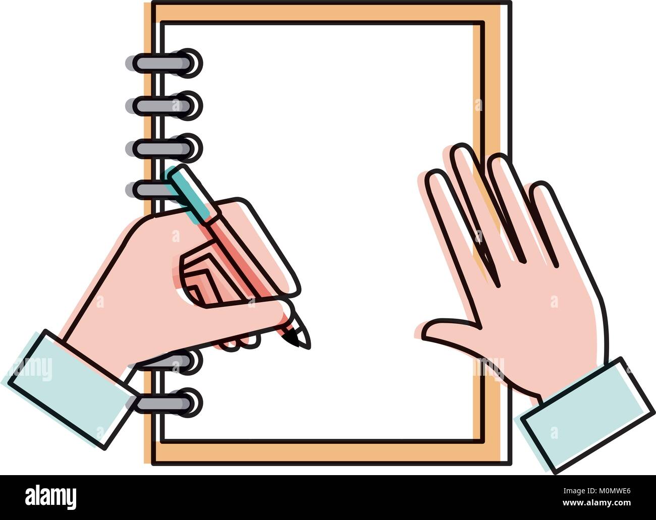 note book with hand writen vector illustration design Stock Vector ...