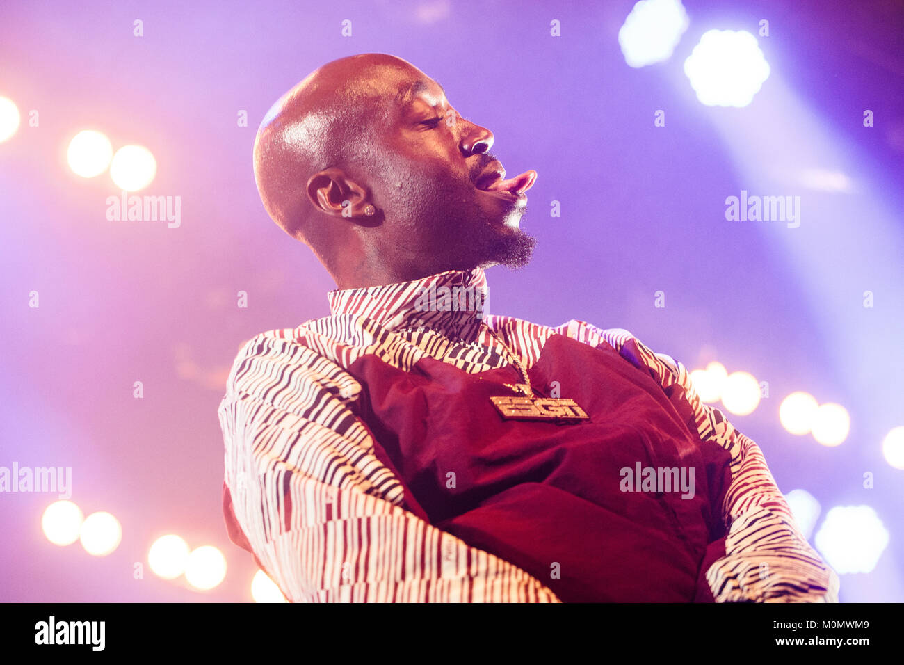 The American rapper and lyricist Freddie Gibbs performs a live concert ...