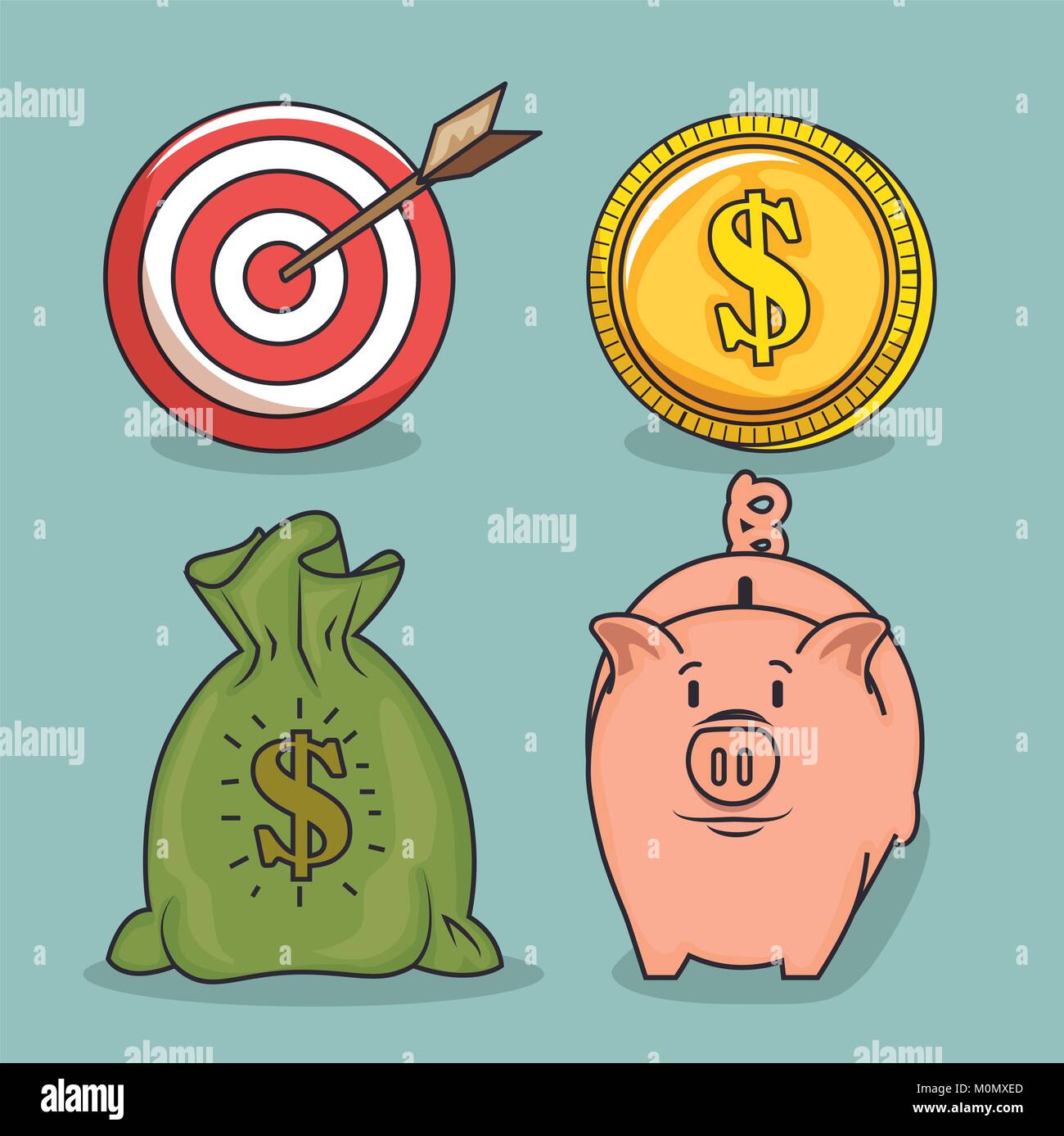 Money related objects design hi-res stock photography and images - Alamy