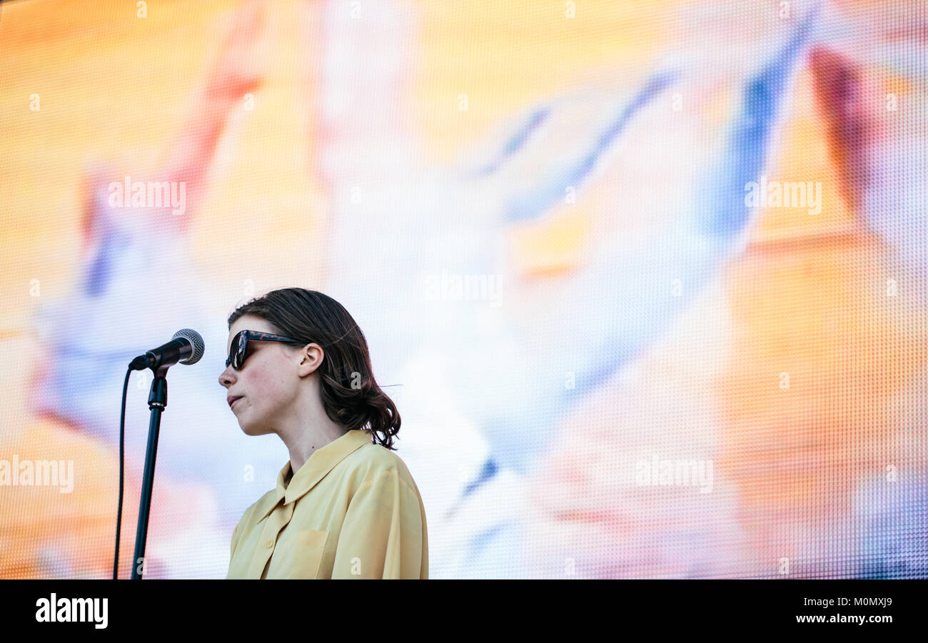 The Norwegian dream pop singer and songwriter Guns performs a live ...