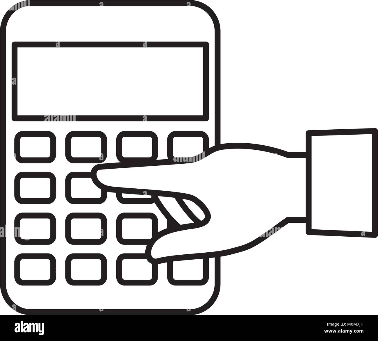 hand human with calculator math isolated icon Stock Vector Image & Art ...