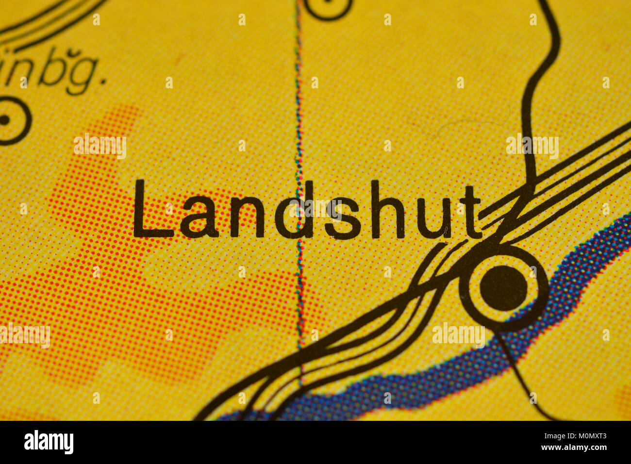 City name on the map Stock Photo - Alamy