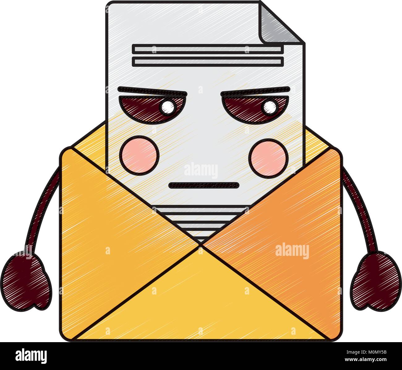 angry message envelope kawaii icon image Stock Vector Image & Art - Alamy