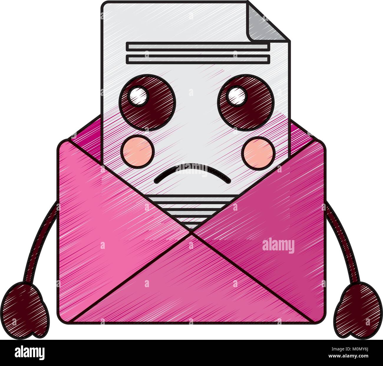 sad message envelope kawaii icon image Stock Vector Image & Art - Alamy