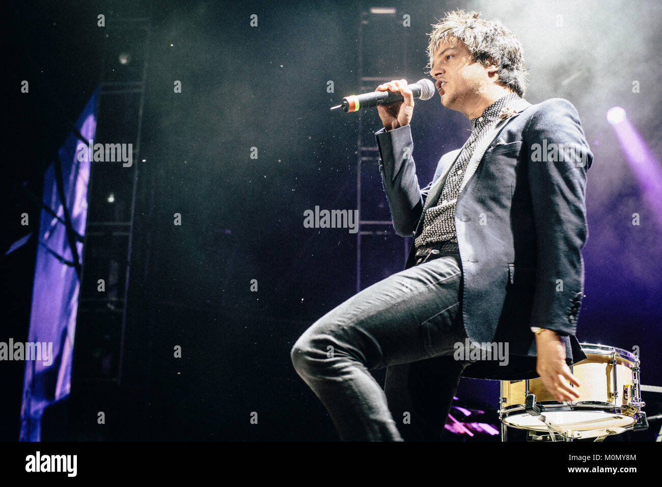 Singer-songwriter Jamie Cullum pictured live on stage during his show ...