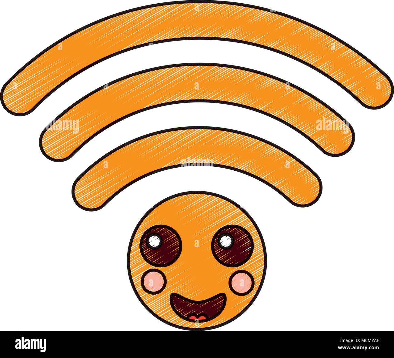 happy wifi kawaii icon image Stock Vector Image & Art - Alamy
