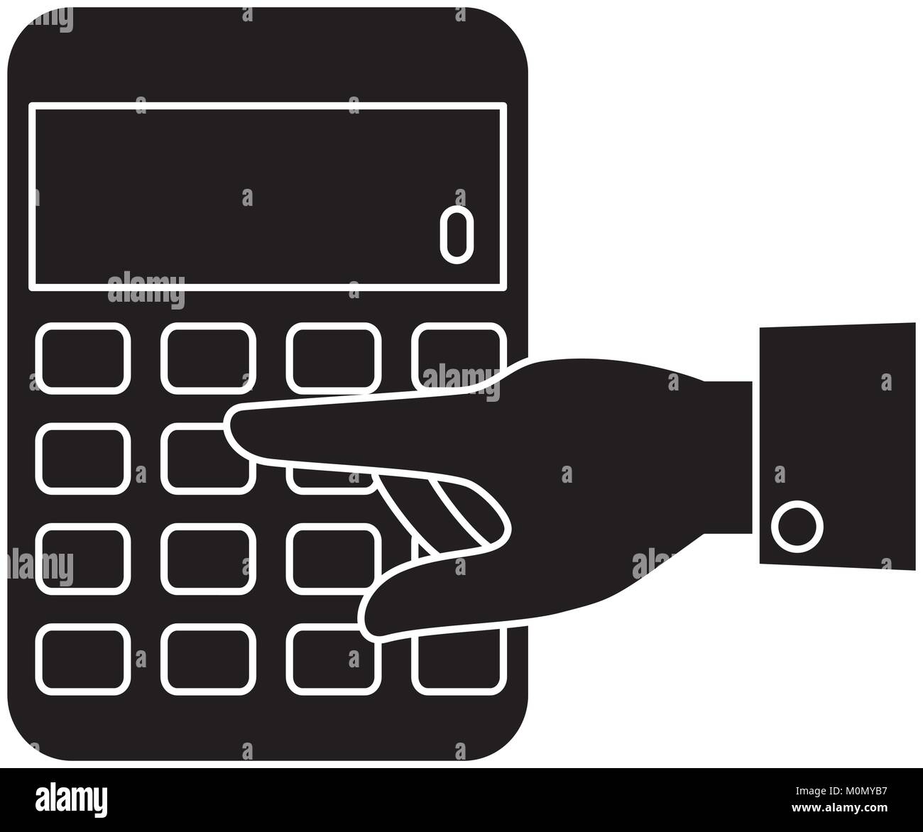 hand human with calculator math isolated icon Stock Vector Image & Art ...