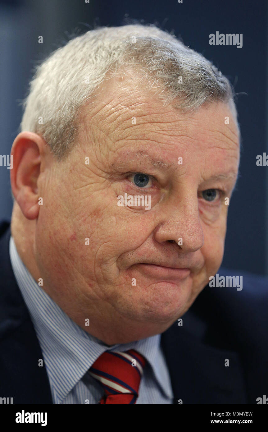 Veteran trade unionist Peter Bunting at a press conference at the ICTU ...