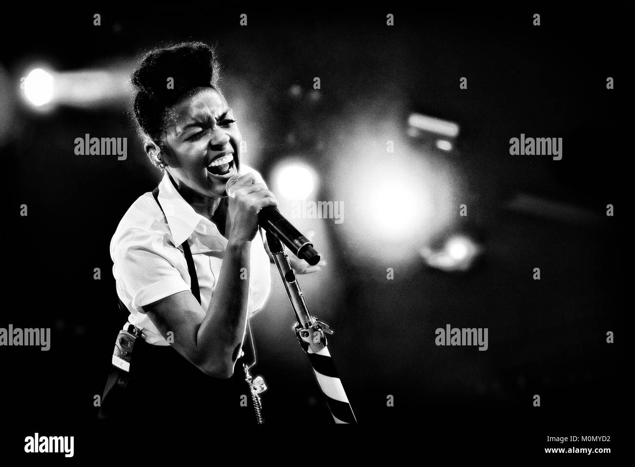 The American soul and R&B singer Janelle Monáe performs a live concert ...