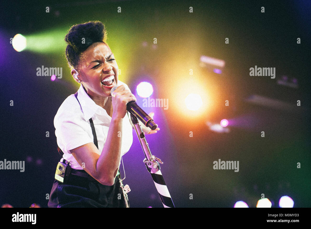 The American soul and R&B singer Janelle Monáe performs a live concert ...