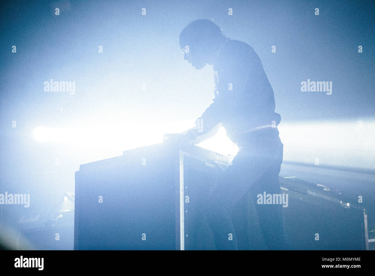 The French electronic music duo Justice (stylised as Jus†ice) performs ...