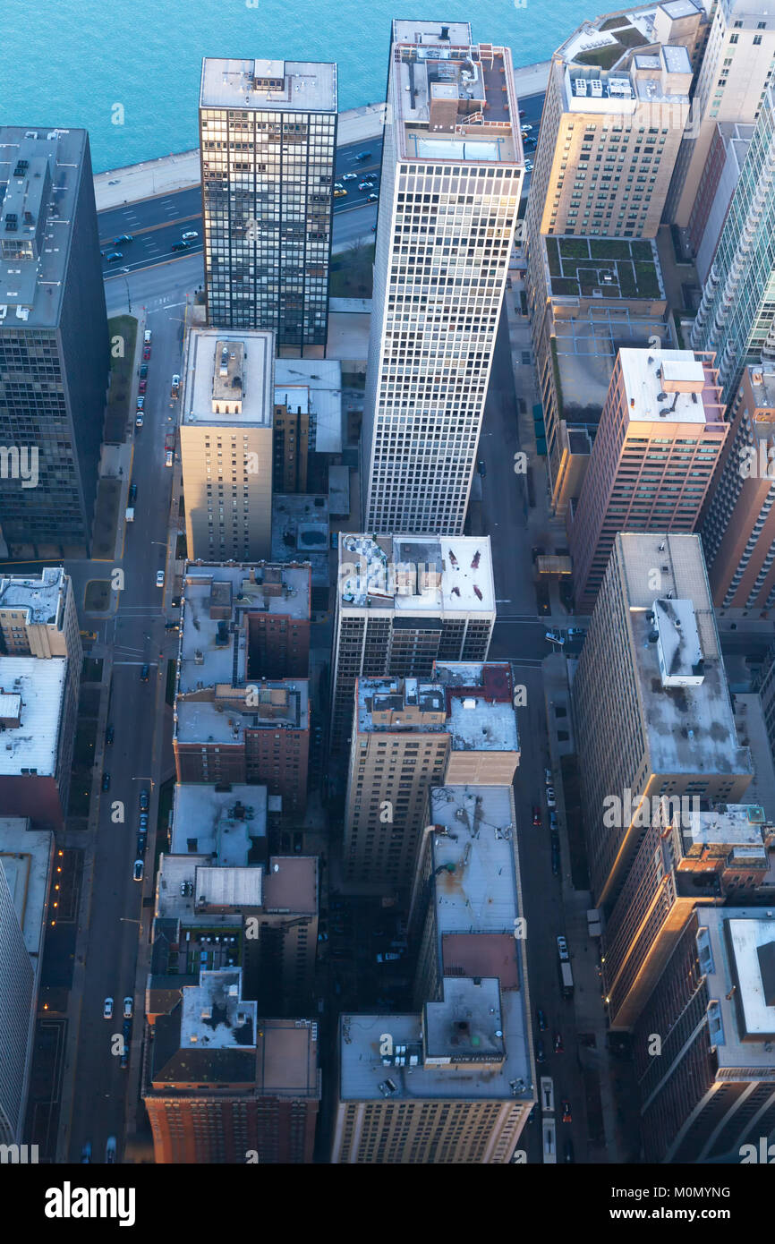 Aerial of Chicago Downtown view from the top stock photo Stock Photo ...