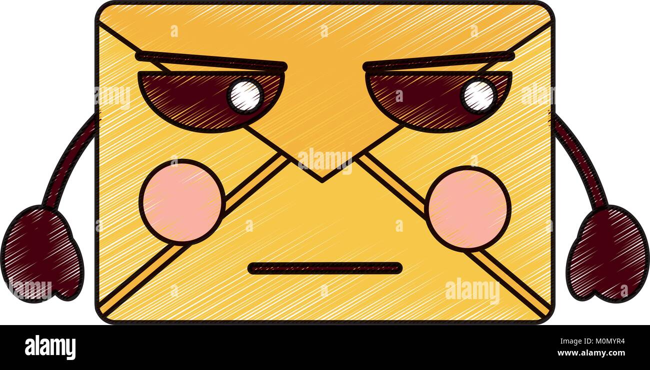 angry message envelope kawaii icon image Stock Vector Image & Art - Alamy