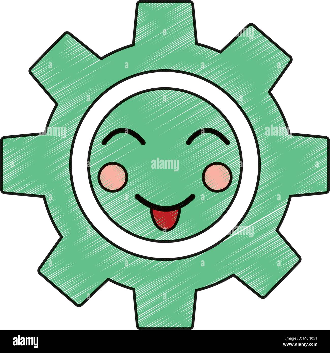 happy gear kawaii icon image Stock Vector Image & Art - Alamy