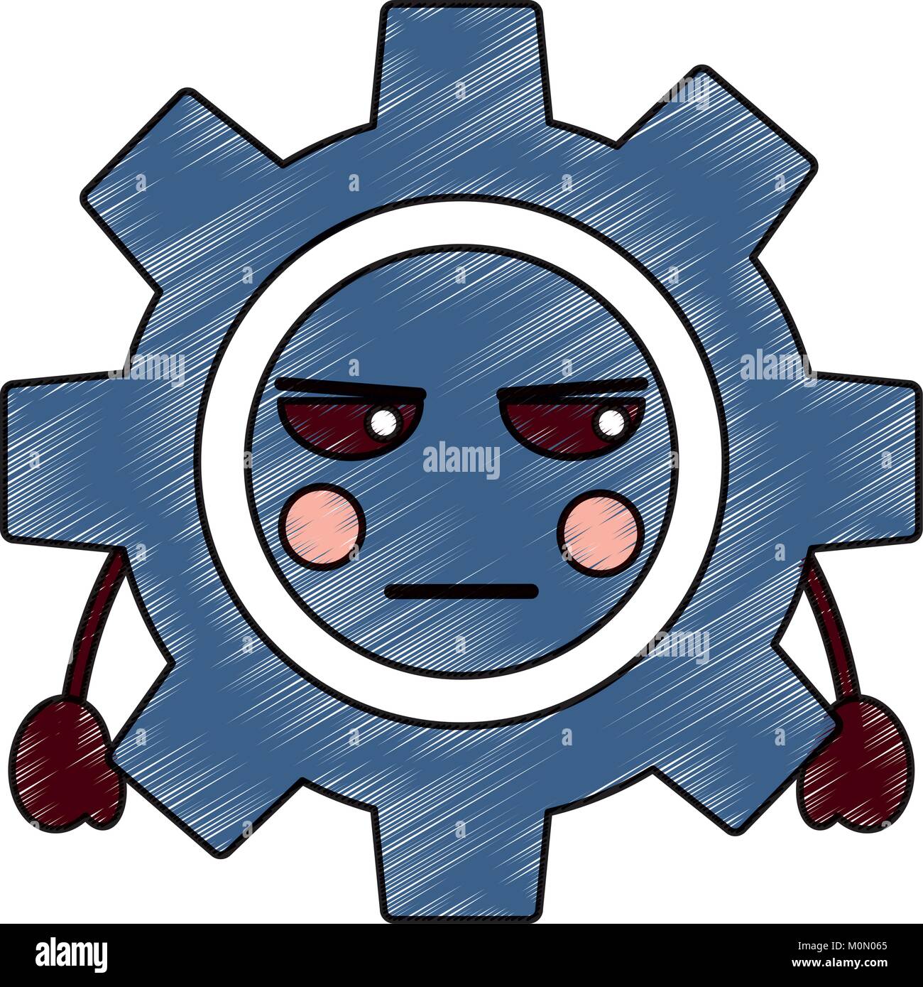angry gear kawaii icon image Stock Vector Image & Art - Alamy