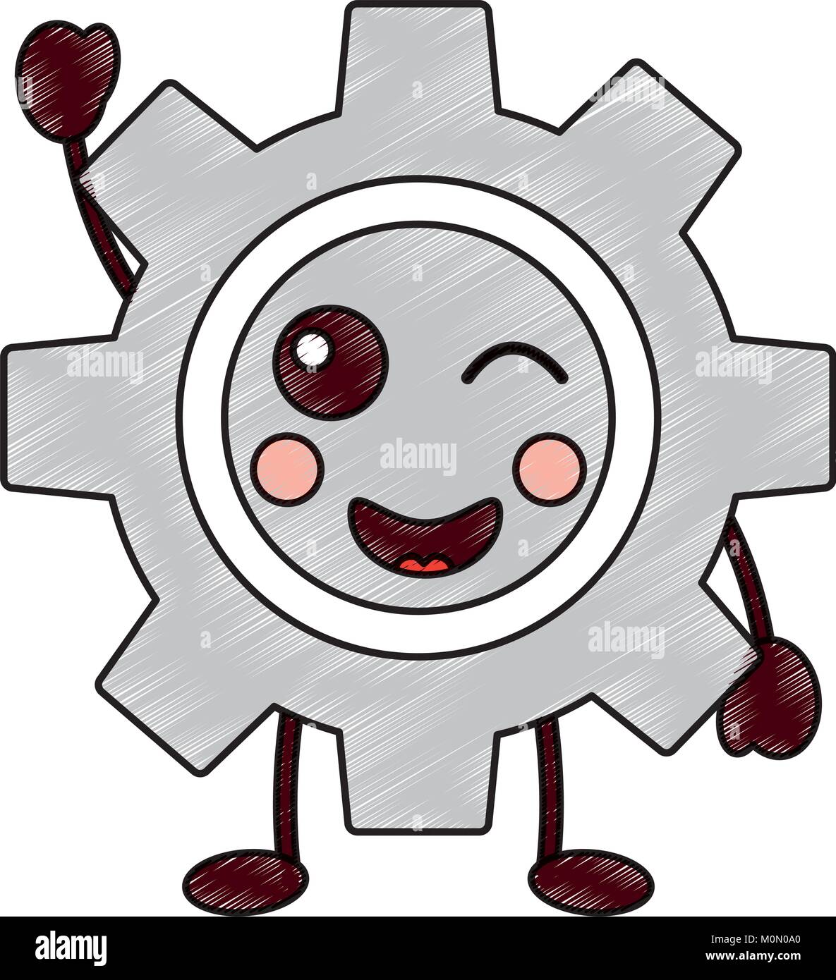 happy gear kawaii icon image Stock Vector Image & Art - Alamy