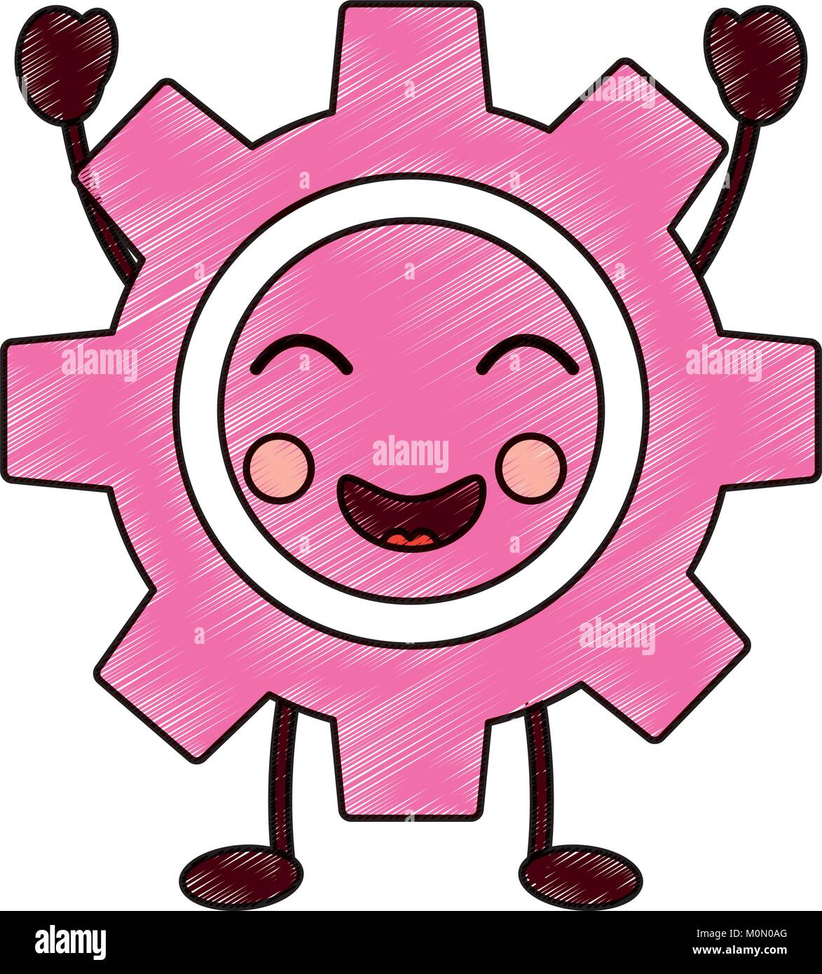 happy gear kawaii icon image Stock Vector Image & Art - Alamy