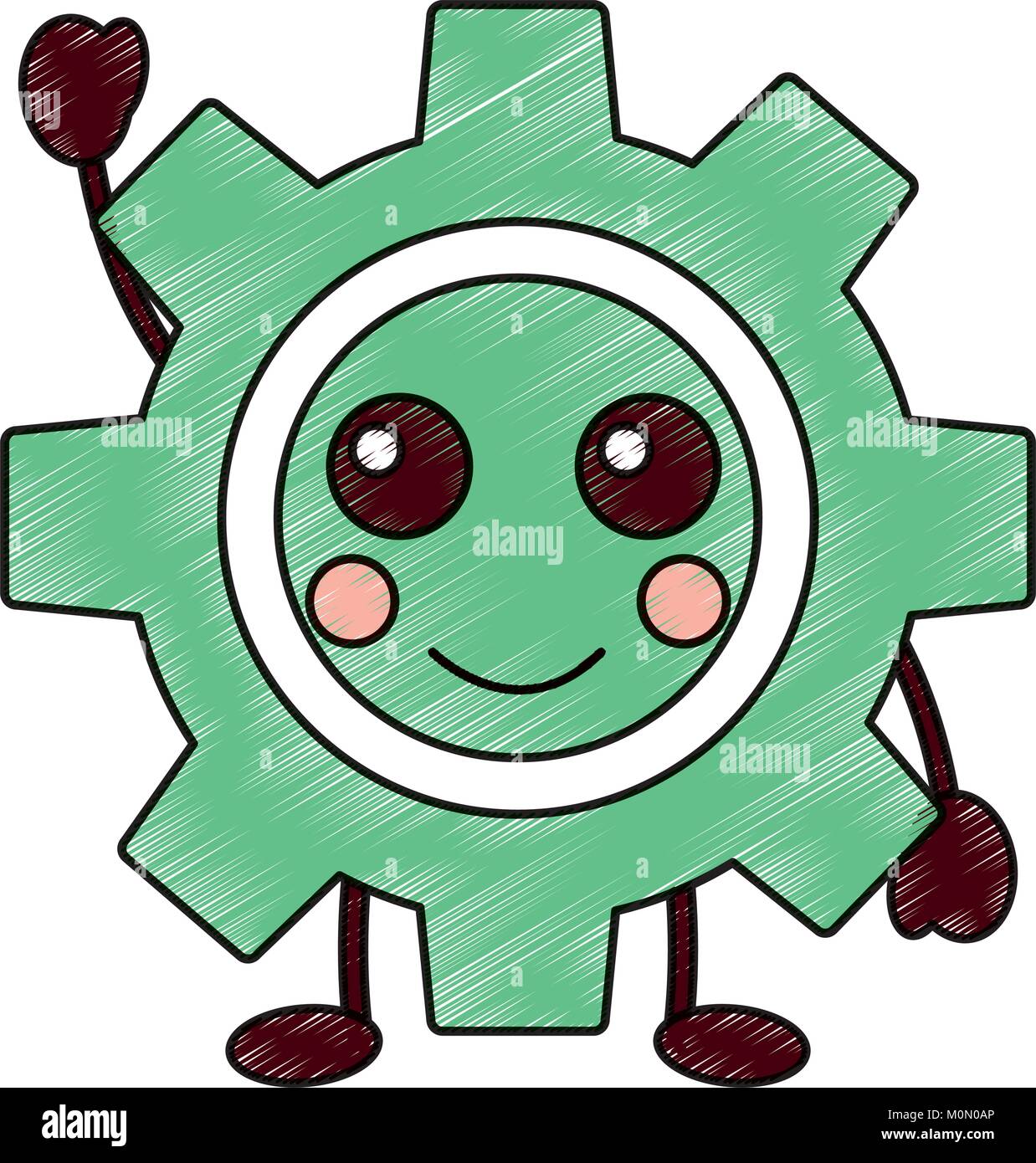 happy gear kawaii icon image Stock Vector Image & Art - Alamy