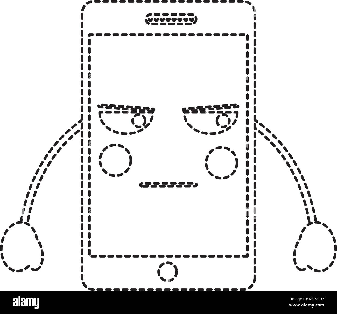 angry cellphone kawaii icon image Stock Vector Image & Art - Alamy